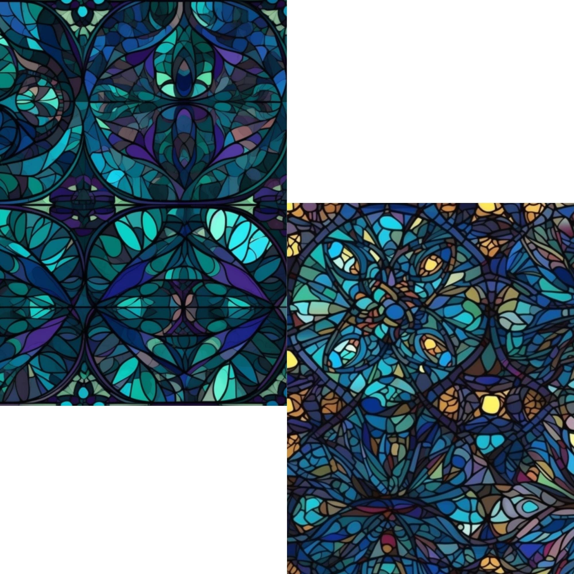 12 Stained Glass Digital Papers JPEG 12 X 12 - Etsy