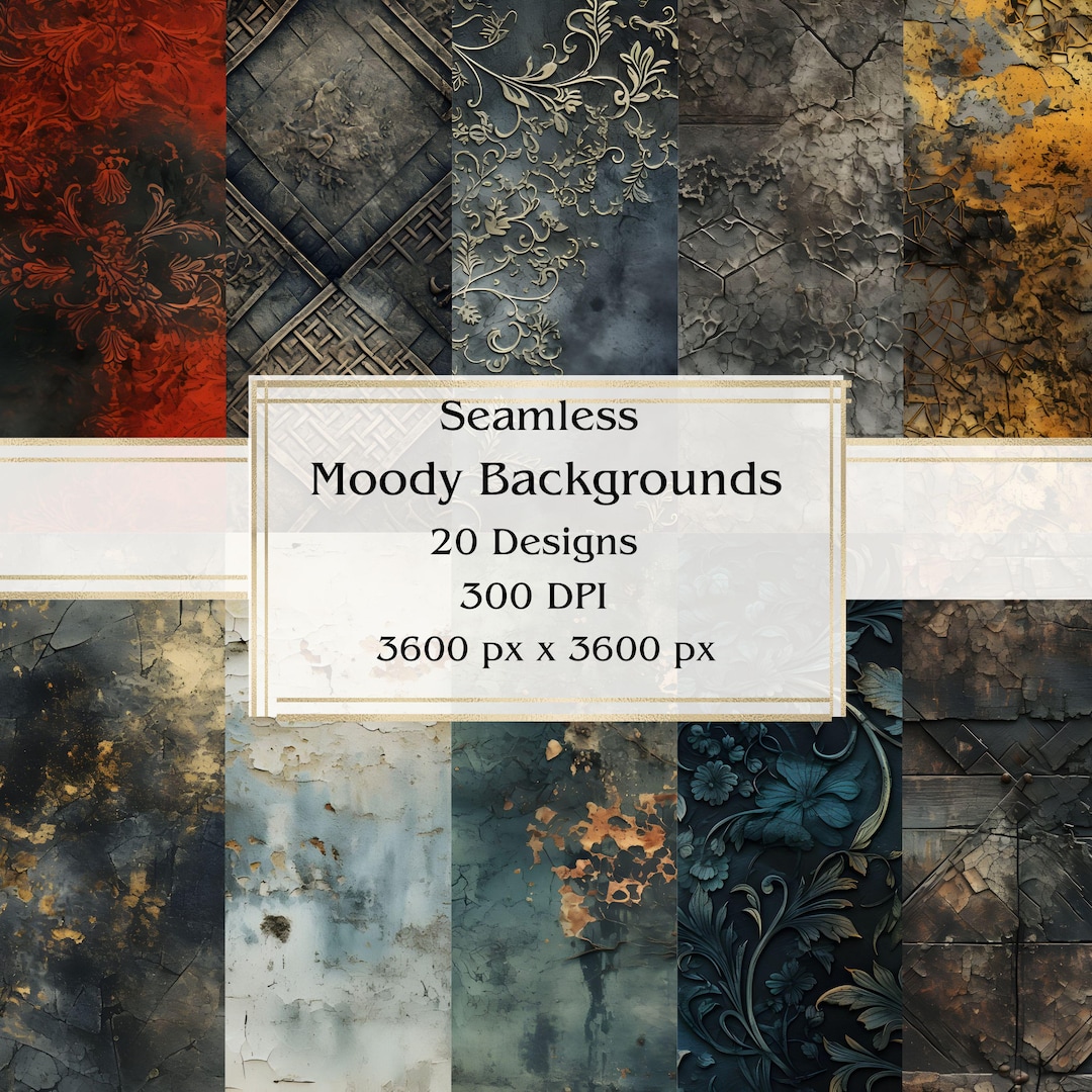 20 Moody Backgrounds Seamless Digital Paper, JPEG, 12" X 12", Scrapbook ...