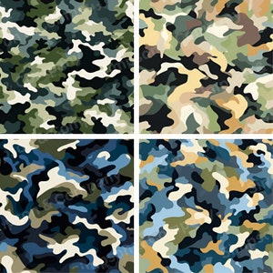 20 Camouflage Seamless Digital Paper, Camo Digital Paper, JPEG, 12 X 12 ...
