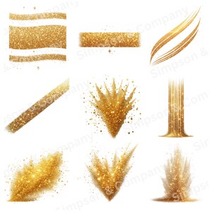 20 PNG Gold Glitter Clipart, Glitter Graphics, Instant Download ...