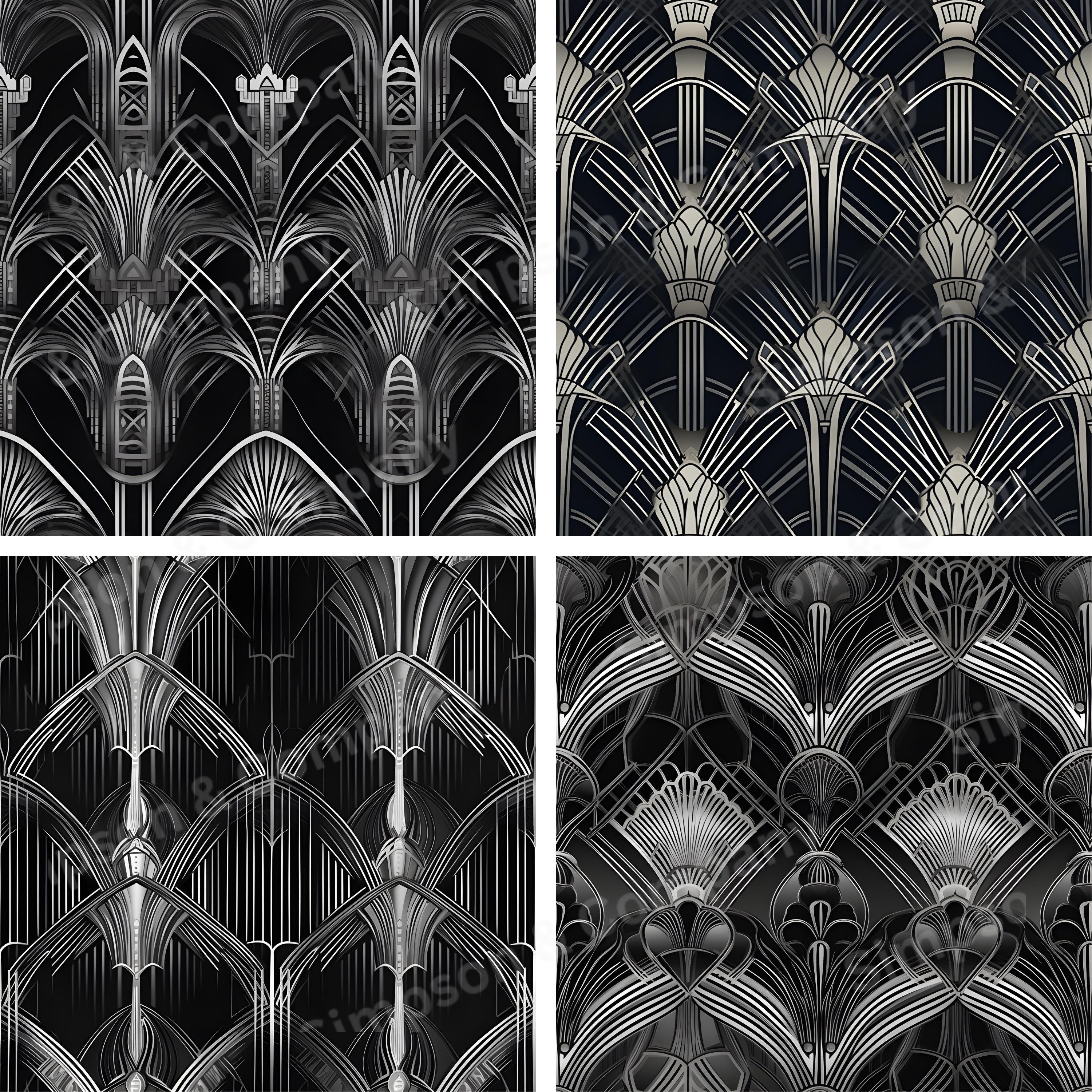 20 Silver Art Deco Digital Paper, JPEG, 12 X 12, Scrapbook Paper, Junk ...