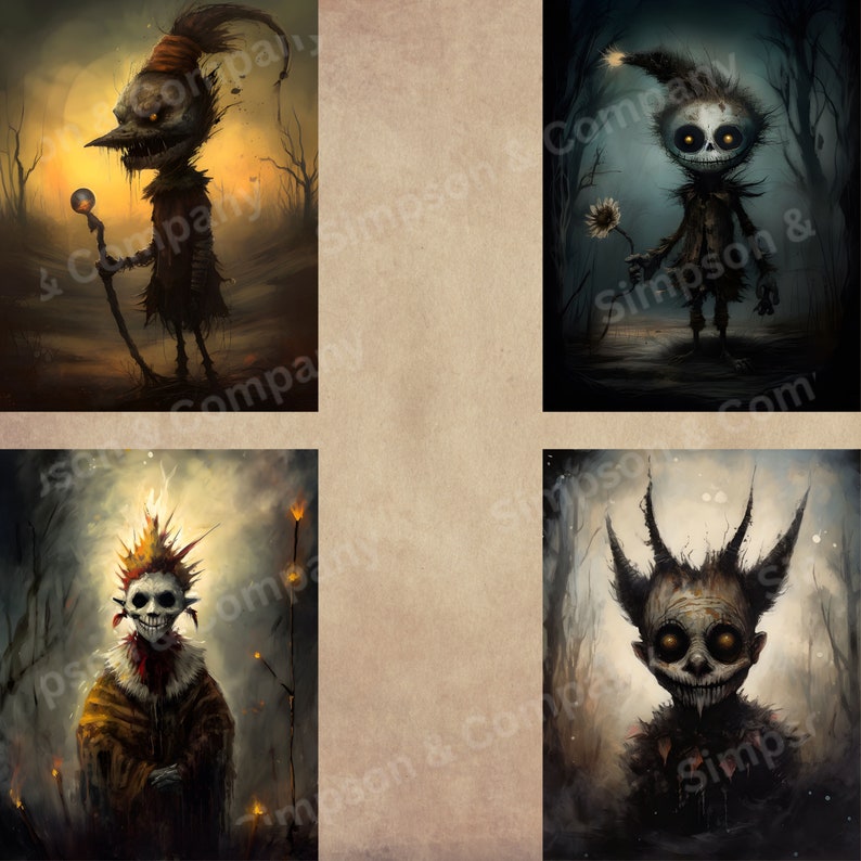 20 Menacing Creatures Journal Paper, Digital Paper JPEG, 8.5 X 11 ...