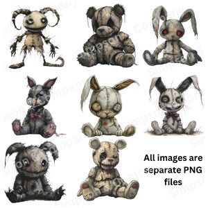 35 PNG Horror Stuffed Animals Clip Art, Dolls Clipart, Halloween Clip ...