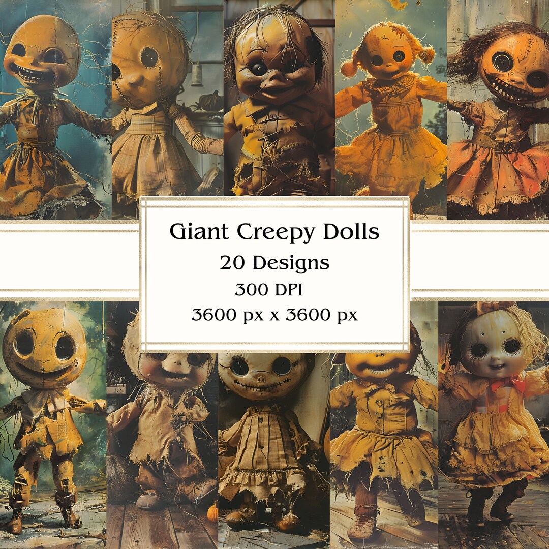 20 Giant Creepy Dolls Journal Paper, Digital Paper JPEG, 8.5 X 11 ...
