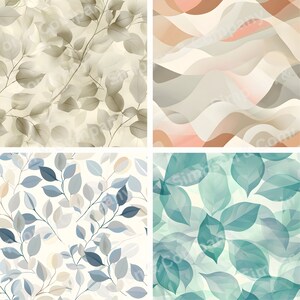 20 Calming Backgrounds Seamless Digital Paper, JPEG, 12 X 12, Scrapbook Paper, Junk Journal ...