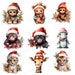 35 PNG Christmas Baby Zoo Animals Clipart, Christmas Clipart, Animal ...