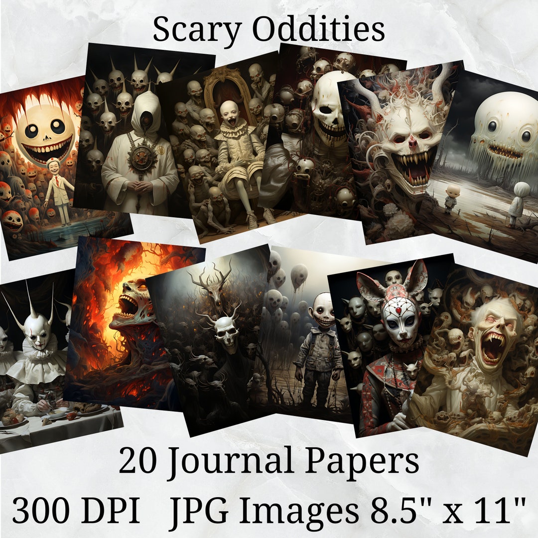 20 Scary Oddities Journal Paper, Digital Paper JPEG, 8.5 X 11 ...