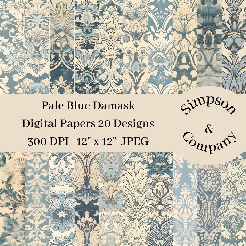 Damask Digital Paper - Etsy