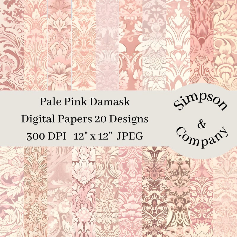 Pink Damask Pattern - Etsy