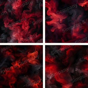 20 Black & Red Smoke Seamless Digital Paper, JPEG, 12" X 12", Scrapbook ...