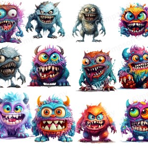 27 PNG Wacky Monsters Clip Art, Kids Clipart, Funny Monsters Clip Art ...
