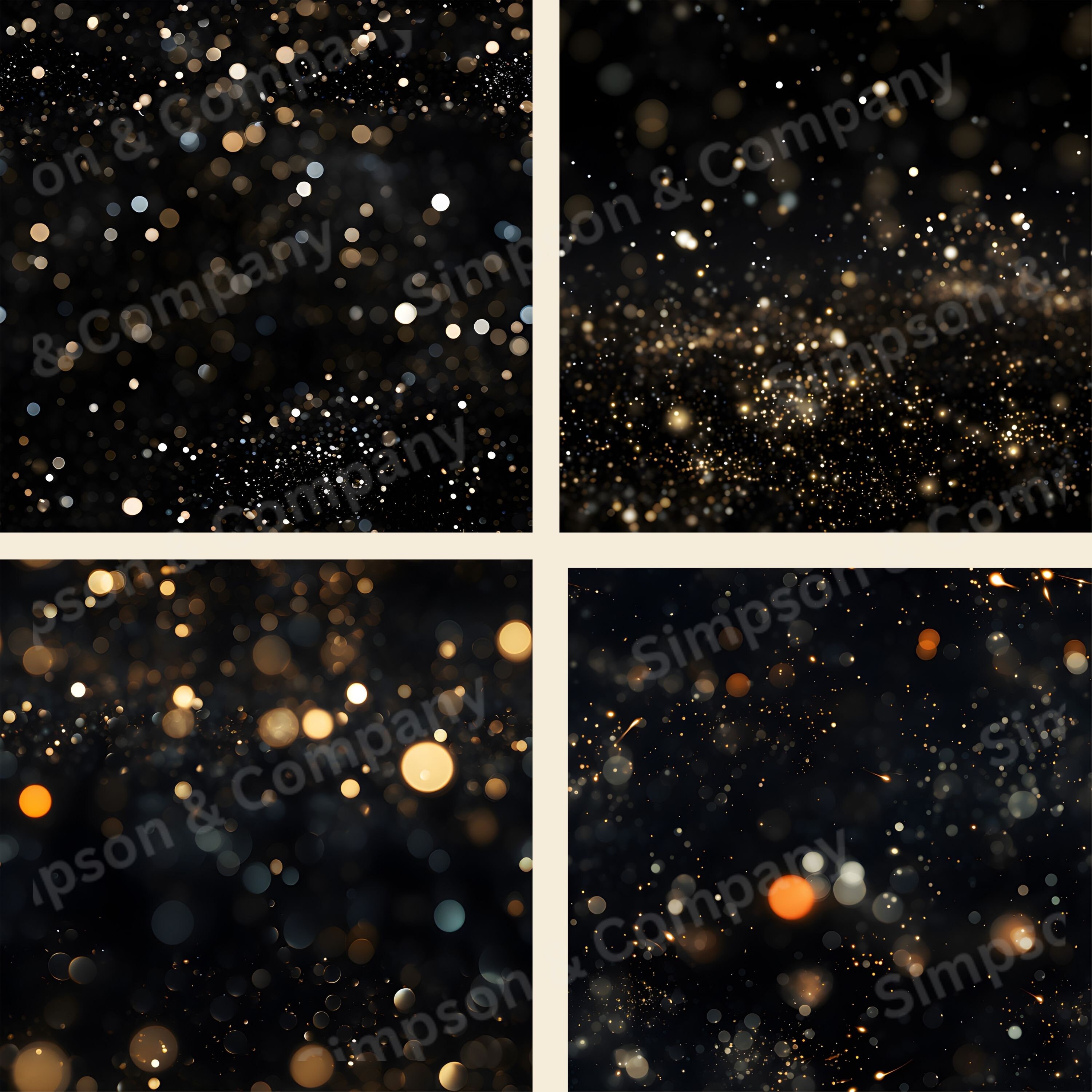 20 Black Bokeh Seamless Digital Paper, JPEG, 12 X 12, Scrapbook Paper ...