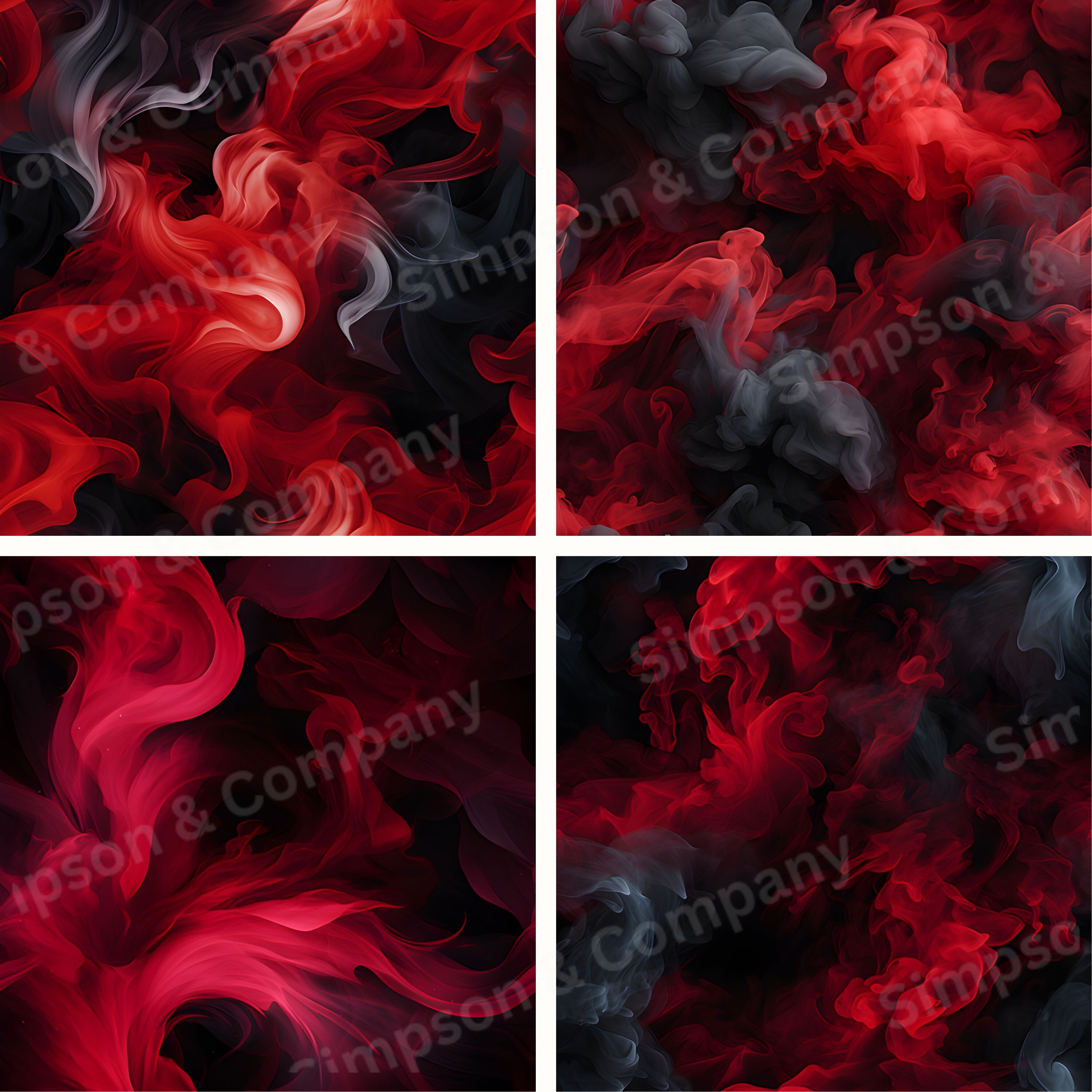 20 Black & Red Smoke Seamless Digital Paper, JPEG, 12 X 12, Scrapbook ...