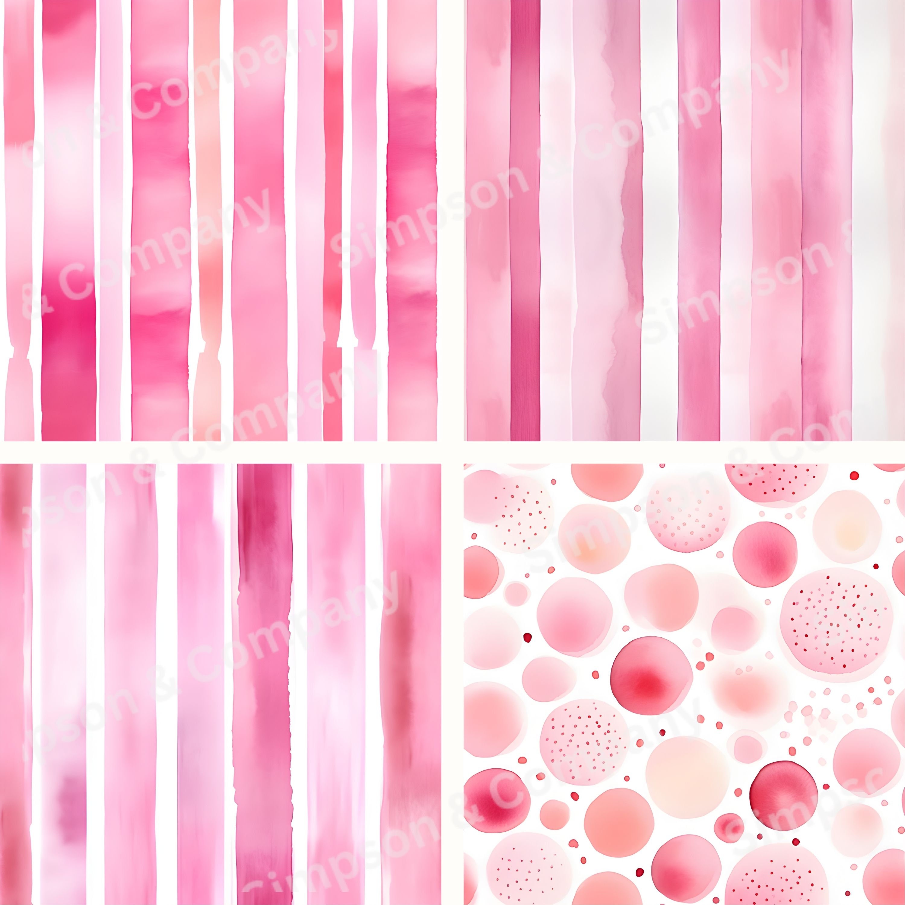 20 Pink Geometric Seamless Digital Paper, JPEG, 12 X 12, Scrapbook ...