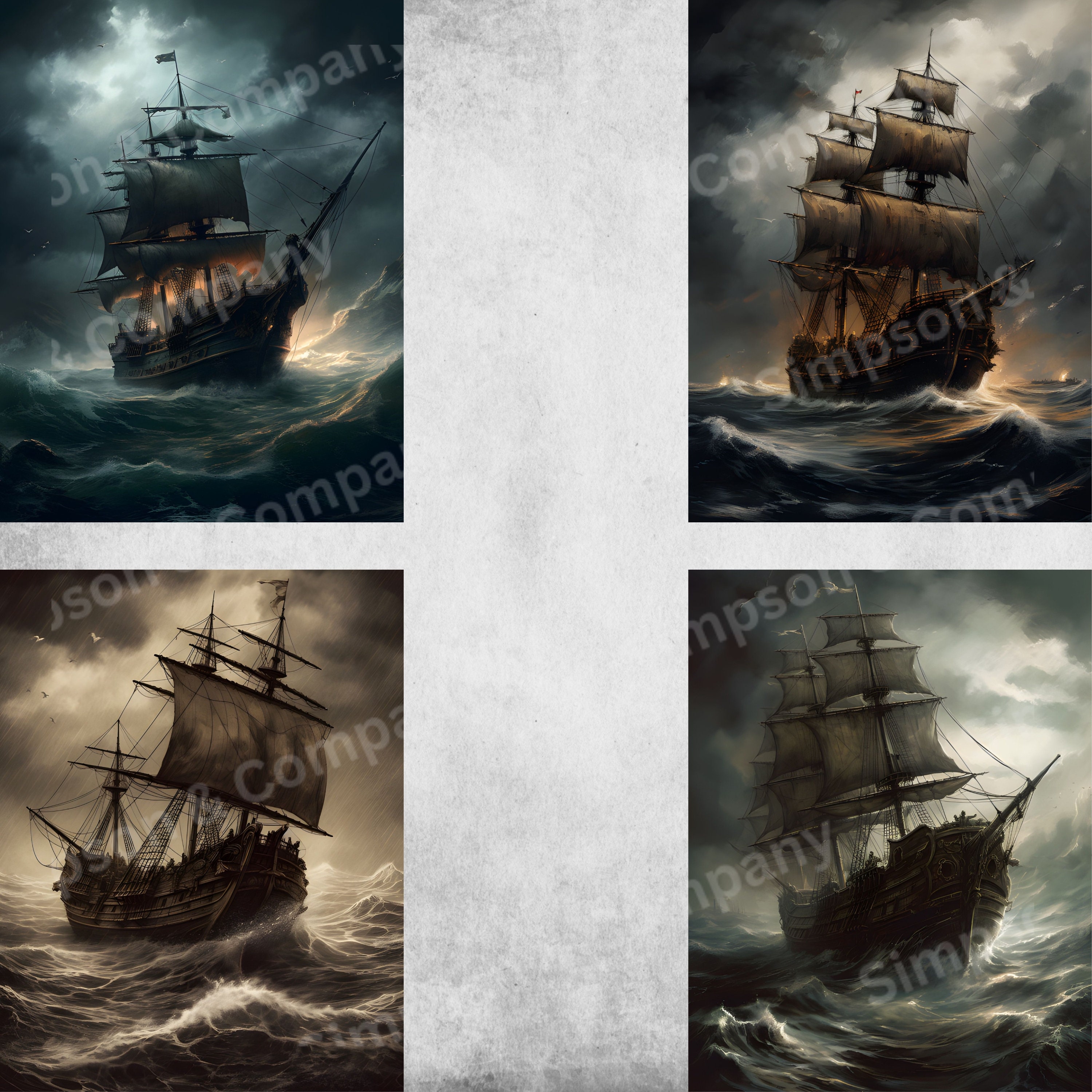 20 Pirate Ships Journal Paper Digital Paper JPEG 8.5 X - Etsy