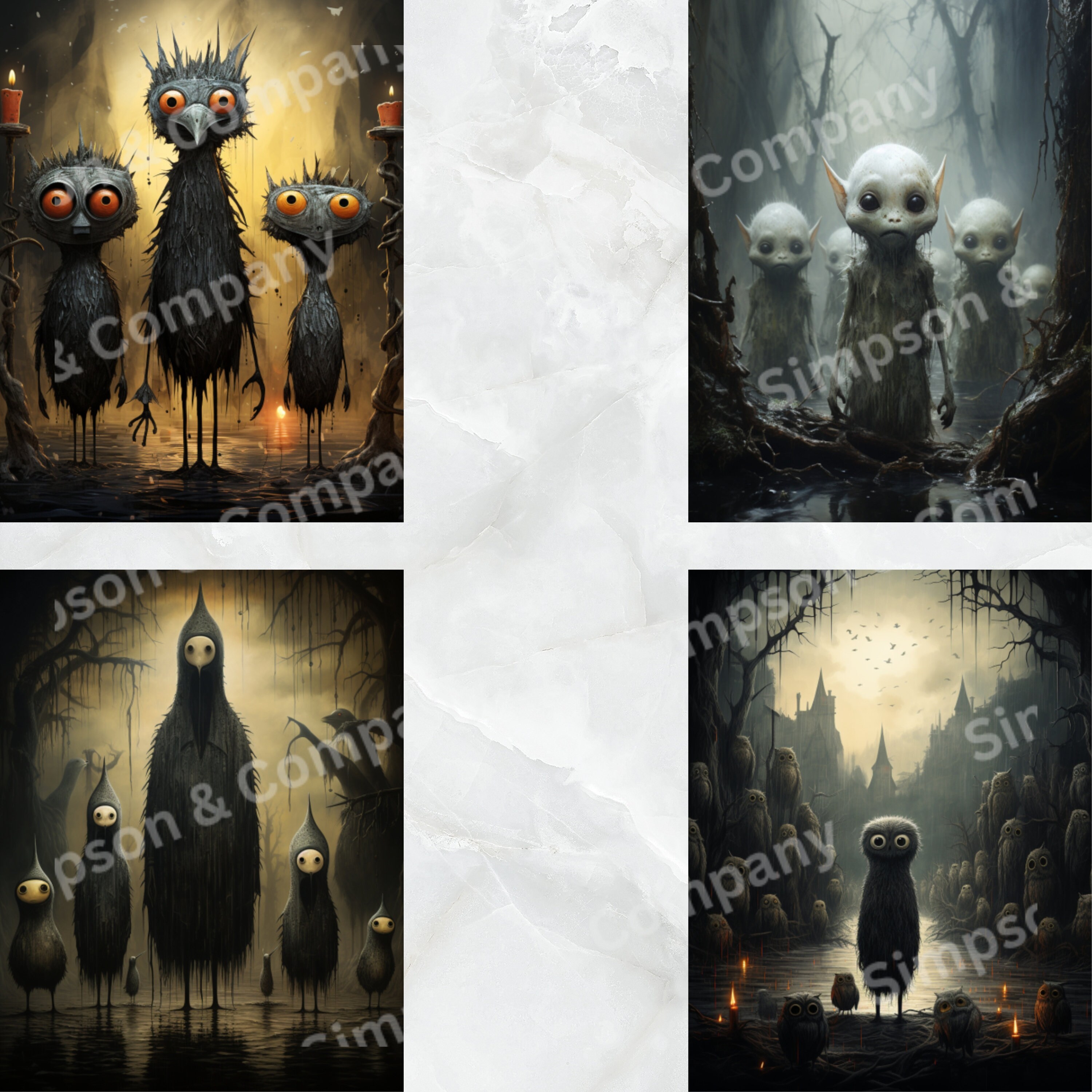 20 Creepy Critters & Creatures Journal Paper, Digital Paper JPEG, 8.5 X ...