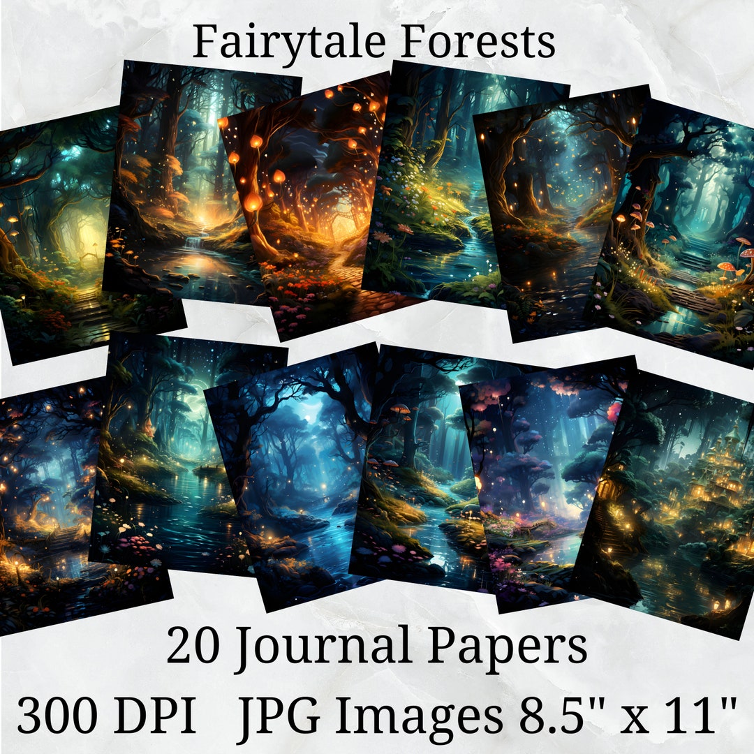 20 Fairytale Forests Journal Paper, Digital Paper JPEG, 8.5" X 11 ...