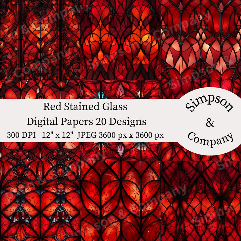 Red Stain Glass - Etsy