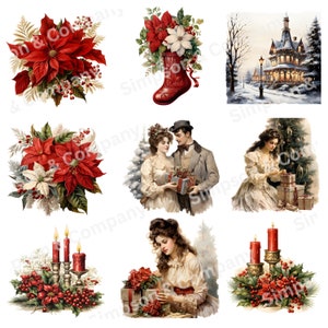 35 PNG Victorian Christmas Clip Art, Christmas Clip Art, Vintage ...