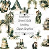 35 PNG Watercolor Ivory & Gold Wedding Clipart, Wedding Graphics ...