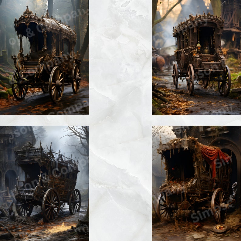 20 Broken Medieval Carriages Journal Paper Digital Paper - Etsy