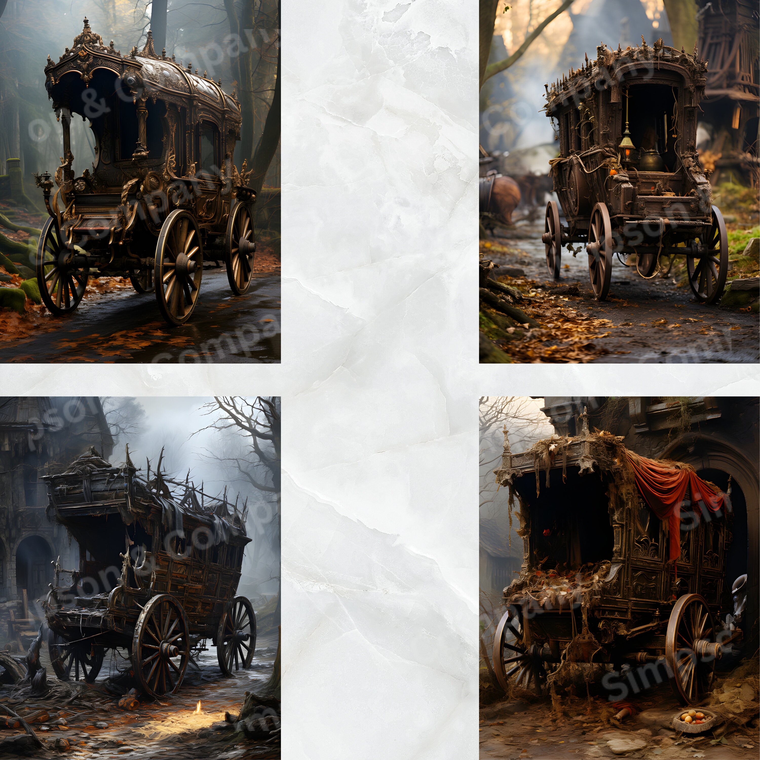 20 Broken Medieval Carriages Journal Paper Digital Paper - Etsy