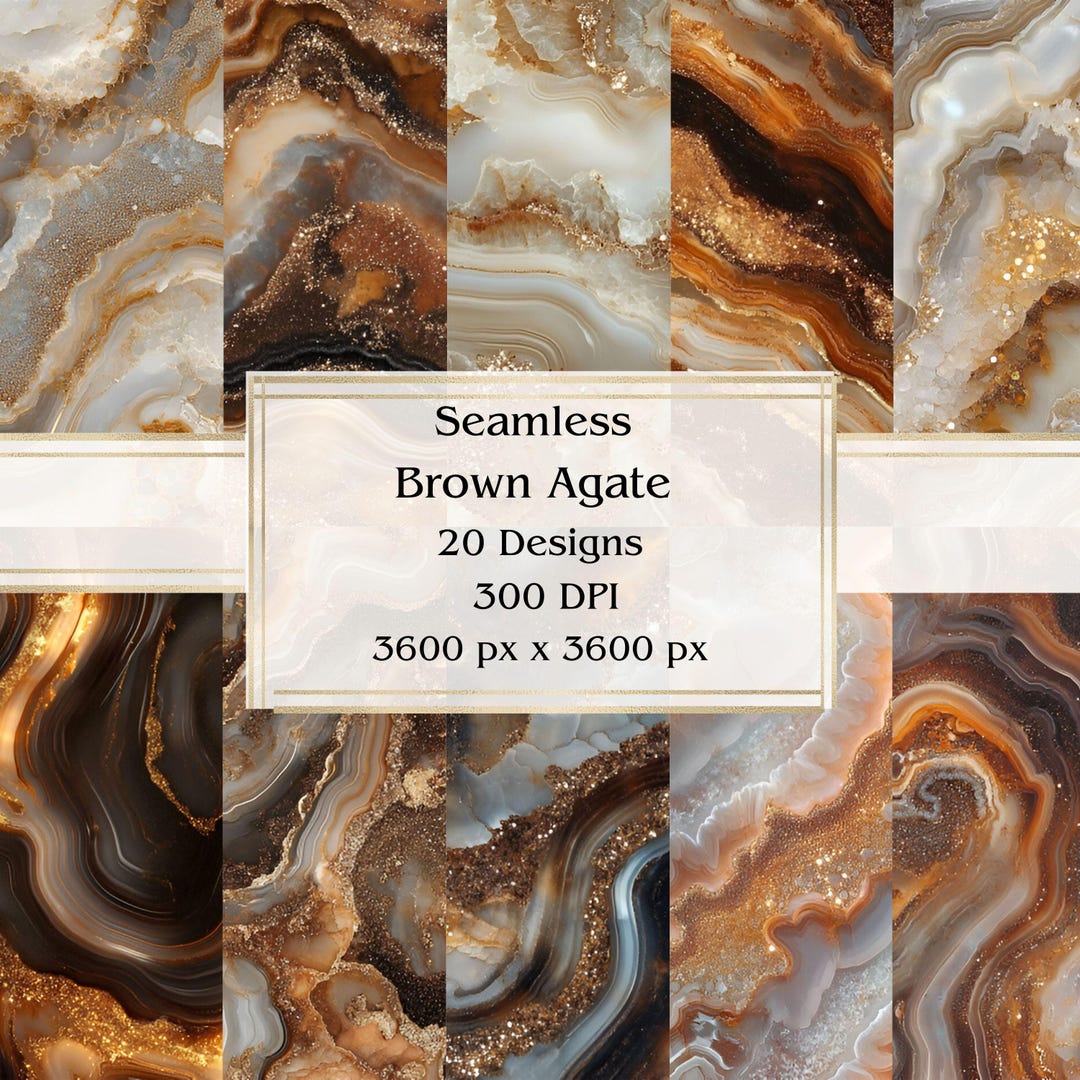 20 Brown Agate Seamless Digital Paper, JPEG, 12 X 12, Scrapbook Paper, Junk Journal, Paper Pack ...