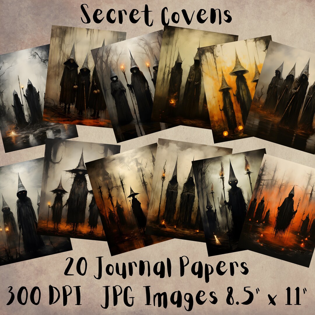 20 Scary Secret Covens Journal Paper, Digital Paper JPEG, 8.5" X 11 ...