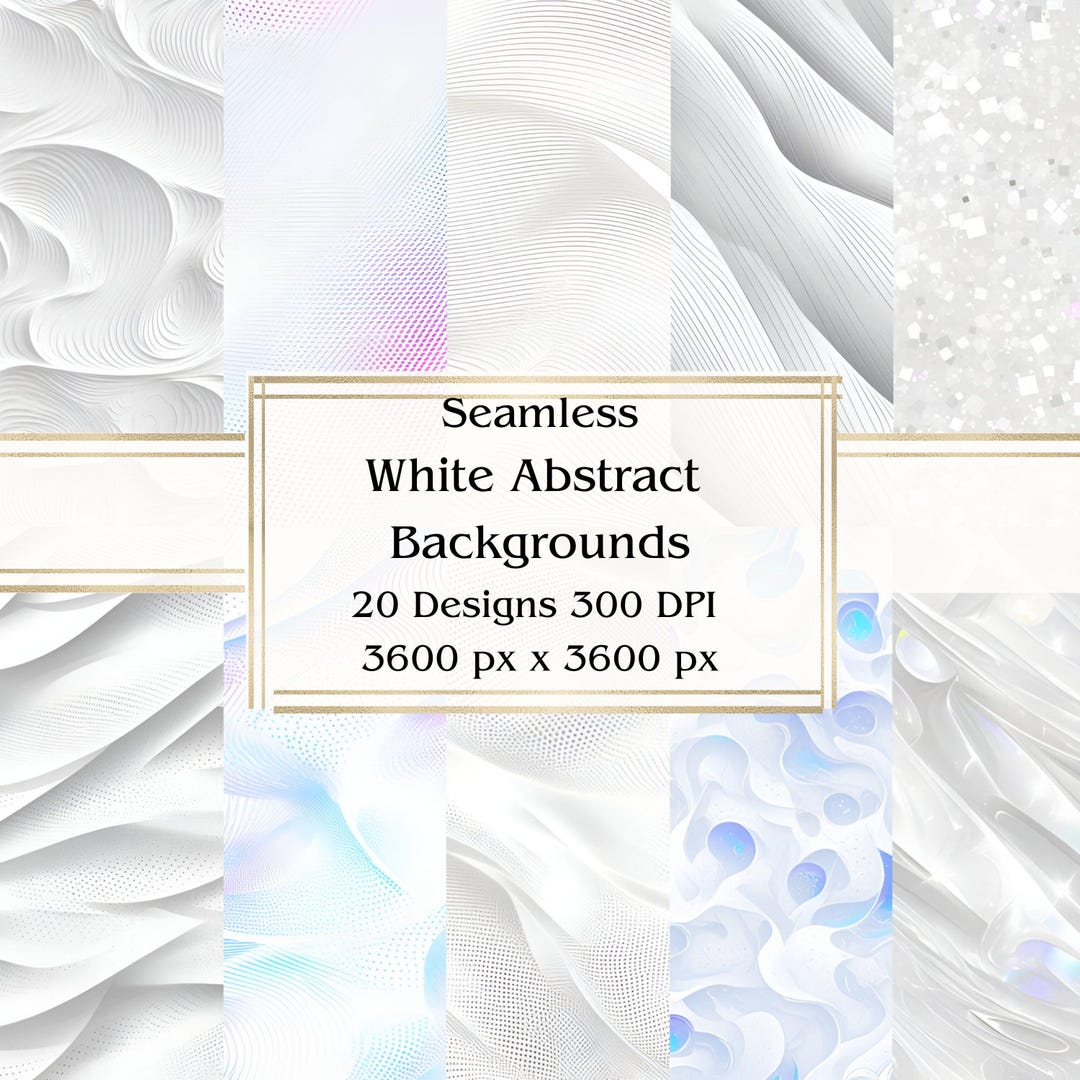 20 White Abstract Backgrounds Seamless Digital Paper, JPEG, 12" X 12 ...
