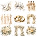 35 PNG Watercolor Ivory & Gold Wedding Clipart, Wedding Graphics ...