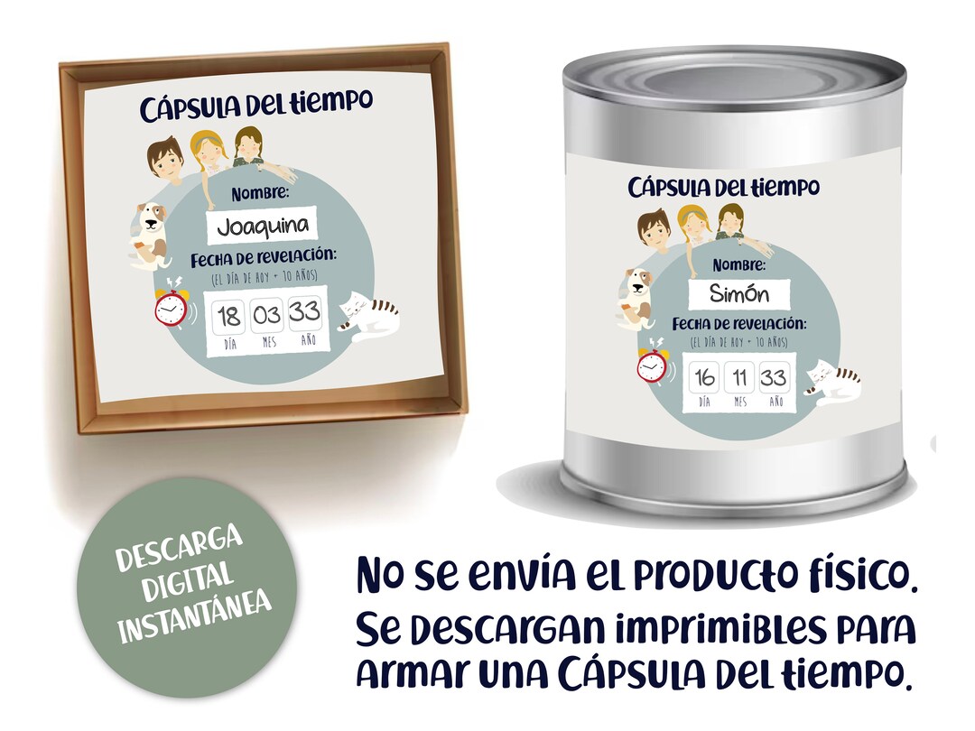 Cápsula Del Tiempo. Descarga Instantánea Imprimible. Compartiendo Un ...