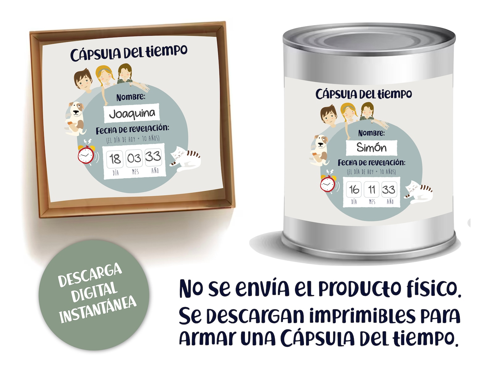 Cápsula Del Tiempo. Descarga Instantánea Imprimible. Compartiendo Un ...