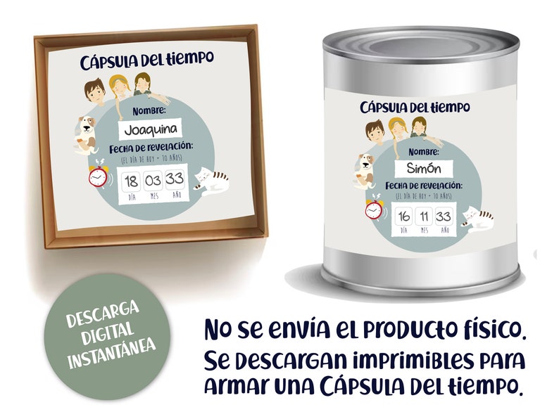 Cápsula Del Tiempo. Descarga Instantánea Imprimible. Compartiendo Un ...