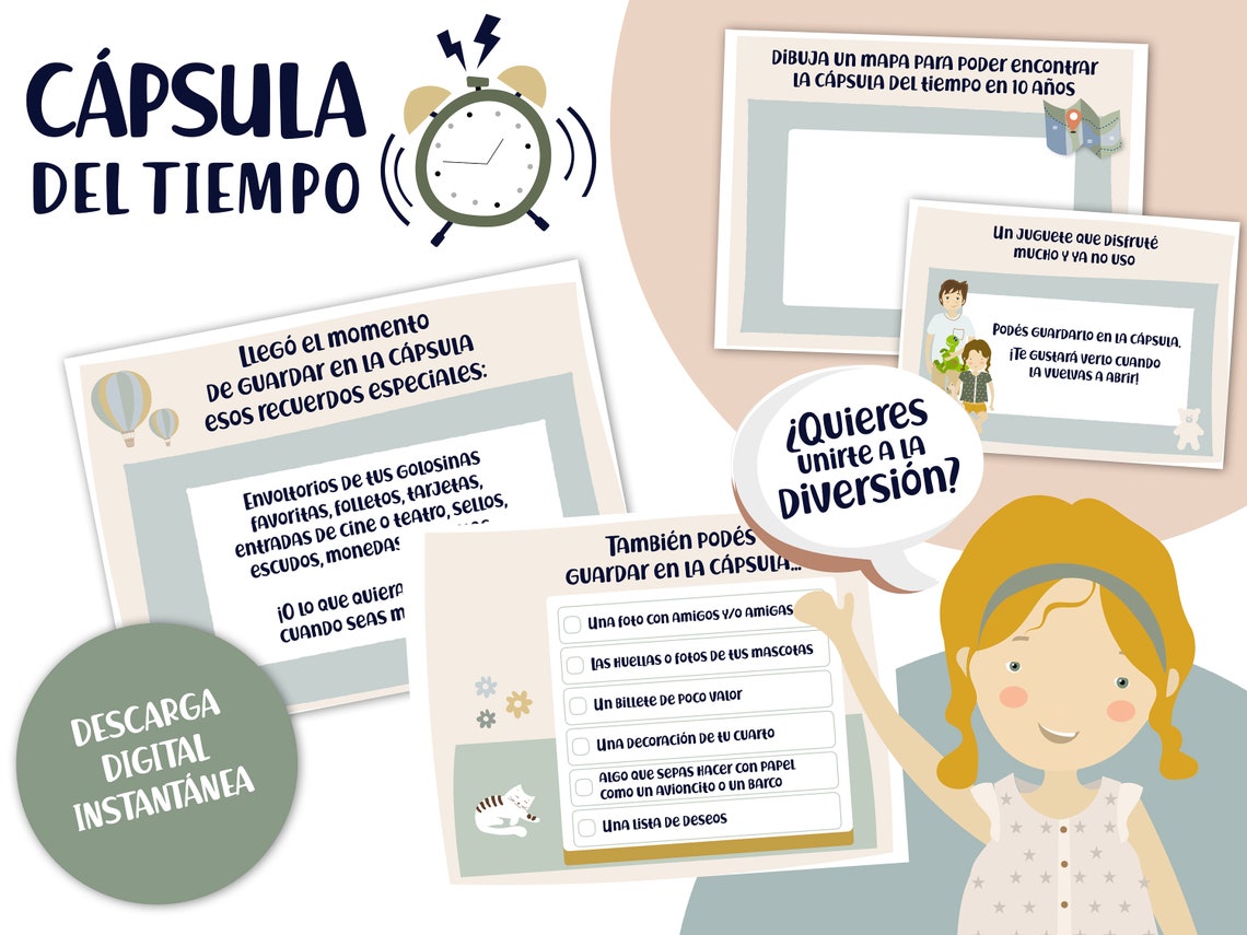 Cápsula Del Tiempo. Descarga Instantánea Imprimible. Compartiendo Un ...
