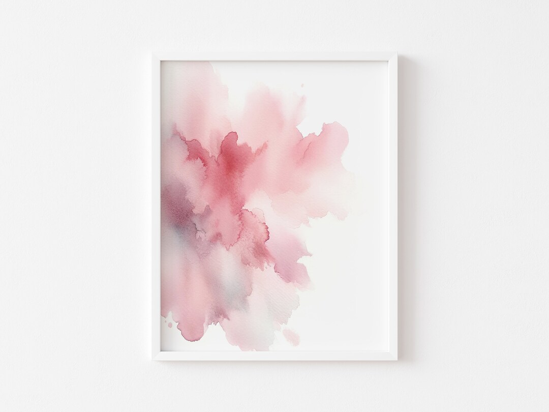 Pink Abstract Art, Printable Abstract Art, Pink Watercolor Print ...