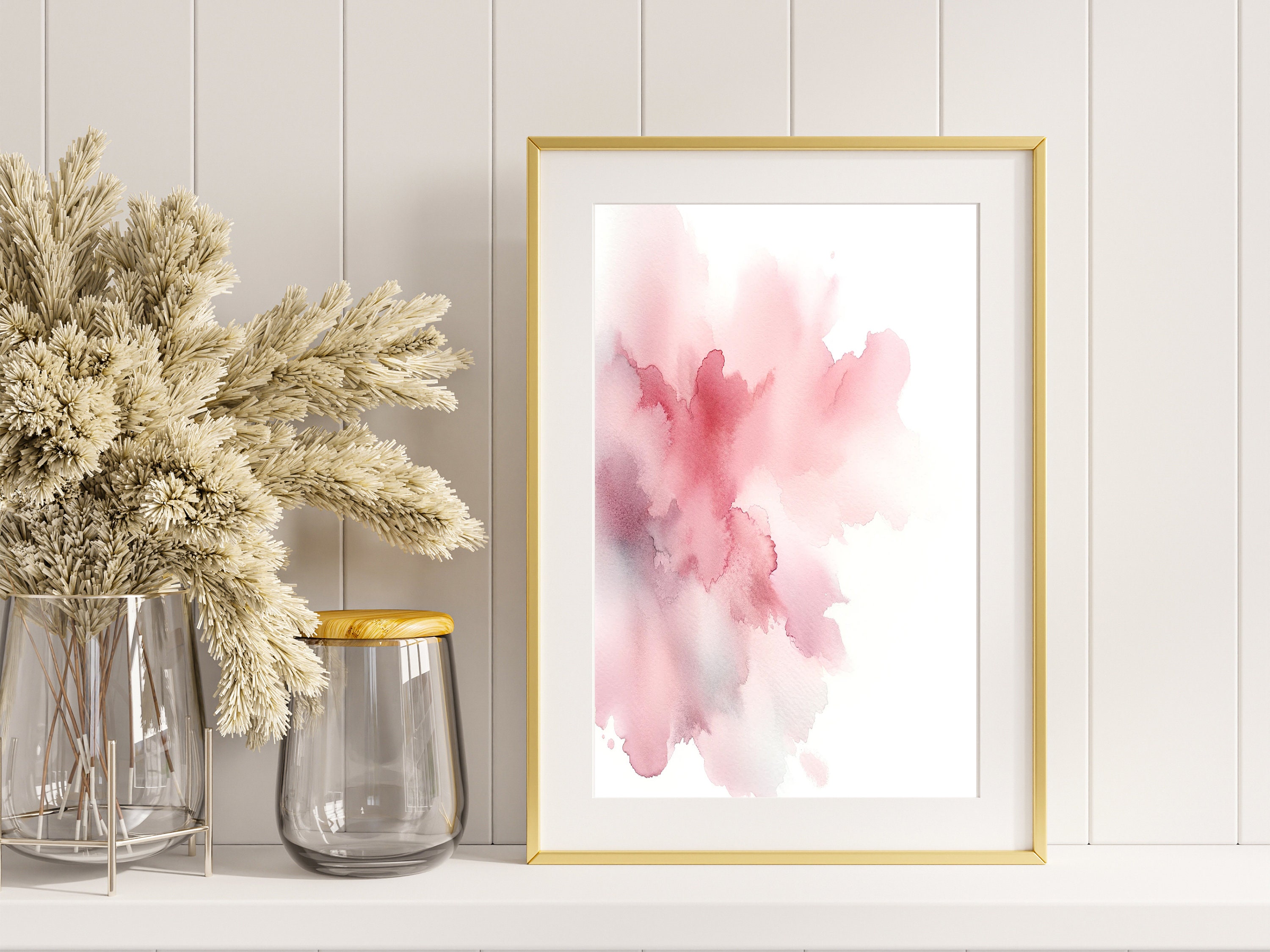 Pink Abstract Art, Printable Abstract Art, Pink Watercolor Print ...