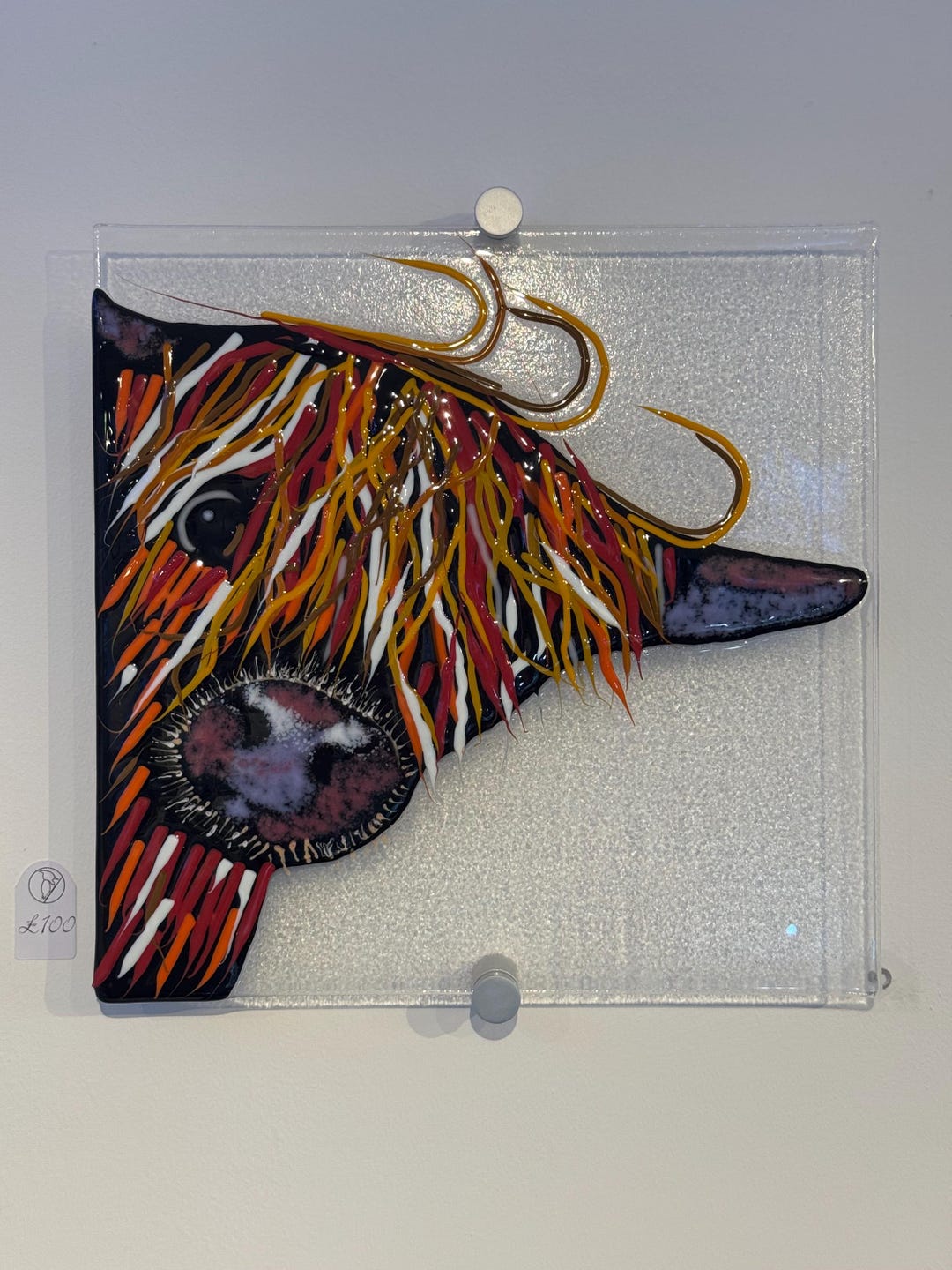 Highland Cow Art, Handmade Fused Glass, Unique Art - Etsy UK