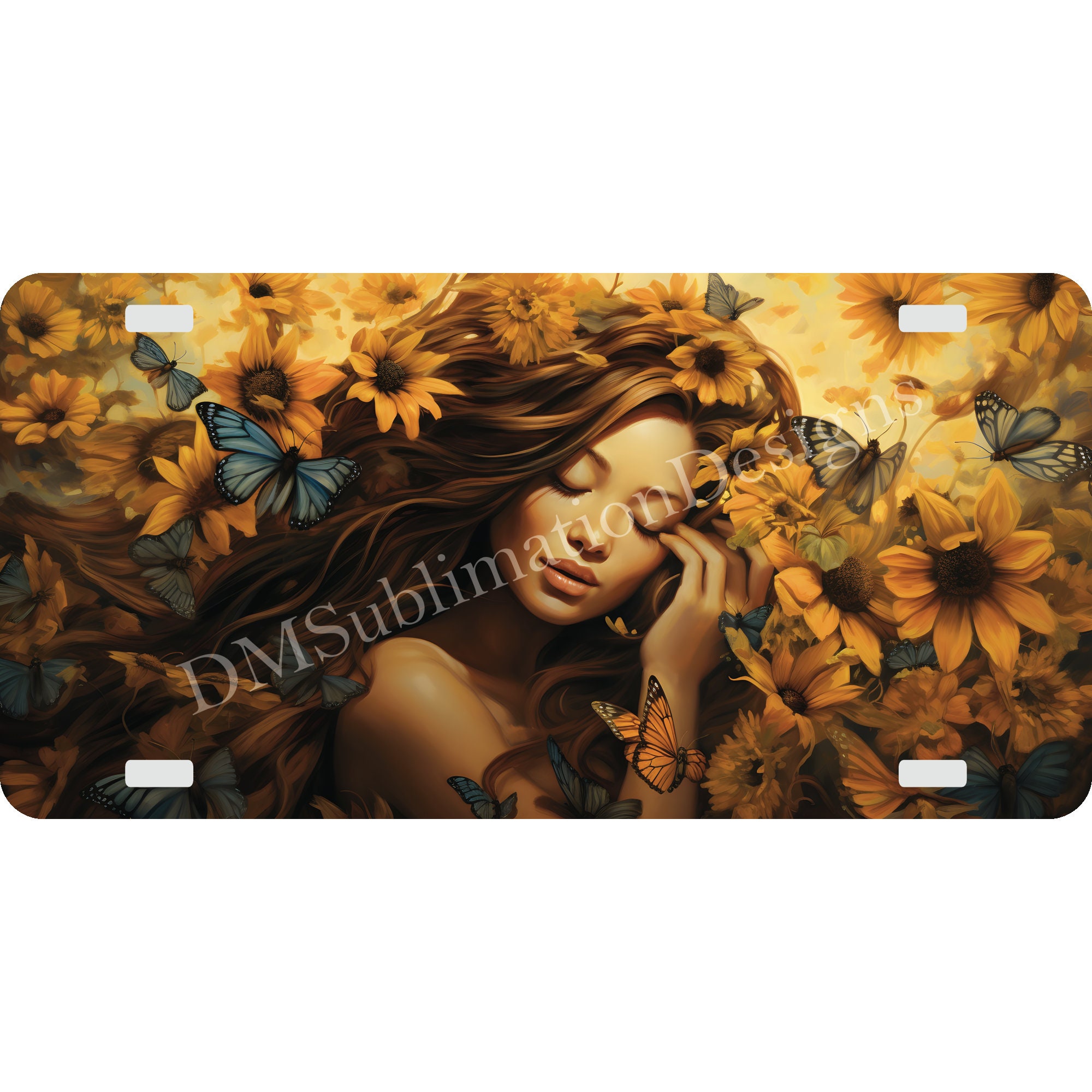 License Plate Sublimation Design of a Pretty Girl in a Field - Etsy