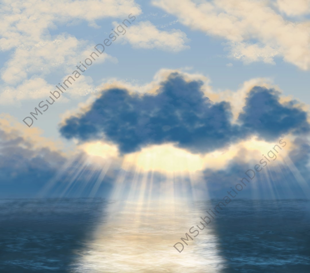 Skinny Tumbler Design of Rays of Sunlight Shining Through Clouds to the ...