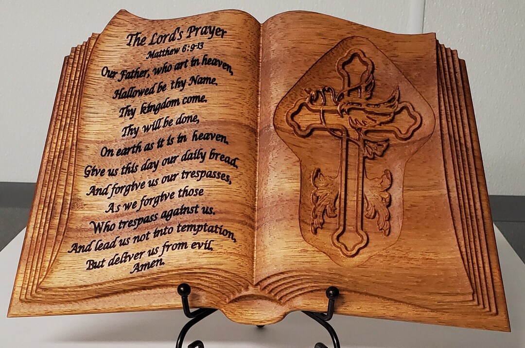 The Lord's Prayer Carved Into Bible Made of Beautiful West African ...