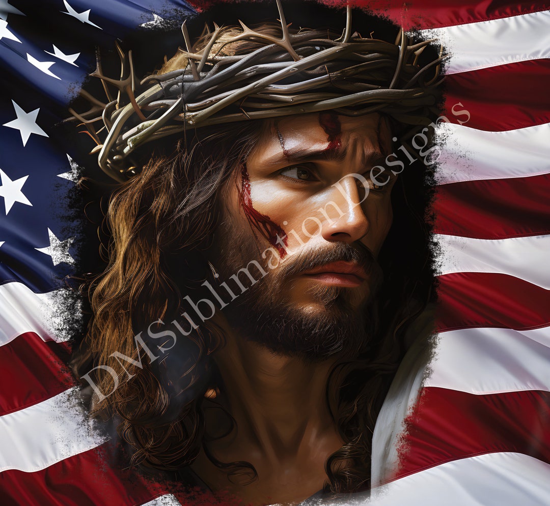 30oz & 20oz Skinny Tumbler Wrap Digital Design of Jesus Christ Wearing ...