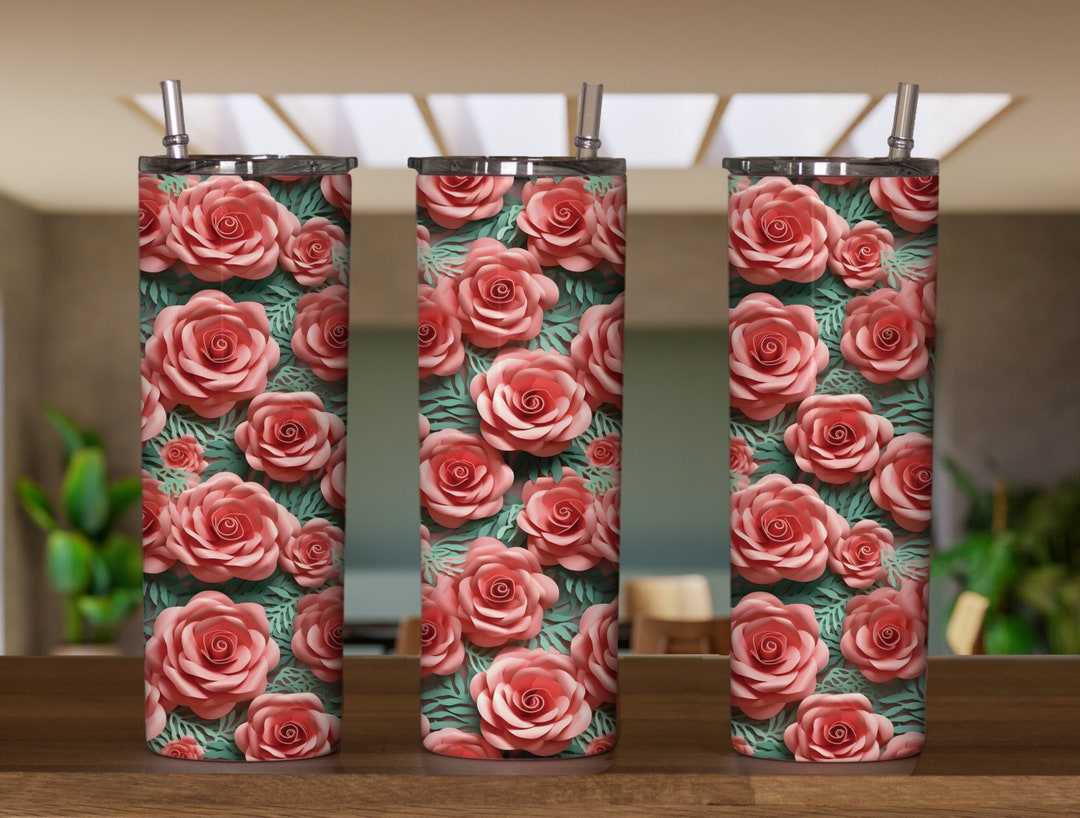 30oz & 20oz Skinny Tumbler Wrap Seamless Tileable Design of Paper Art ...