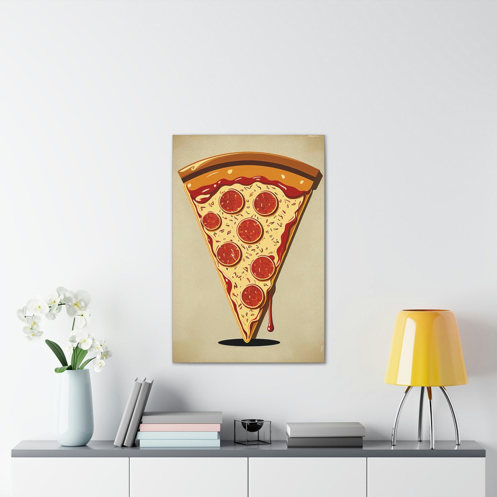 Slice of Pepperoni Pizza Canvas | Pizzeria Wall Decor | Fun AI Art - Etsy