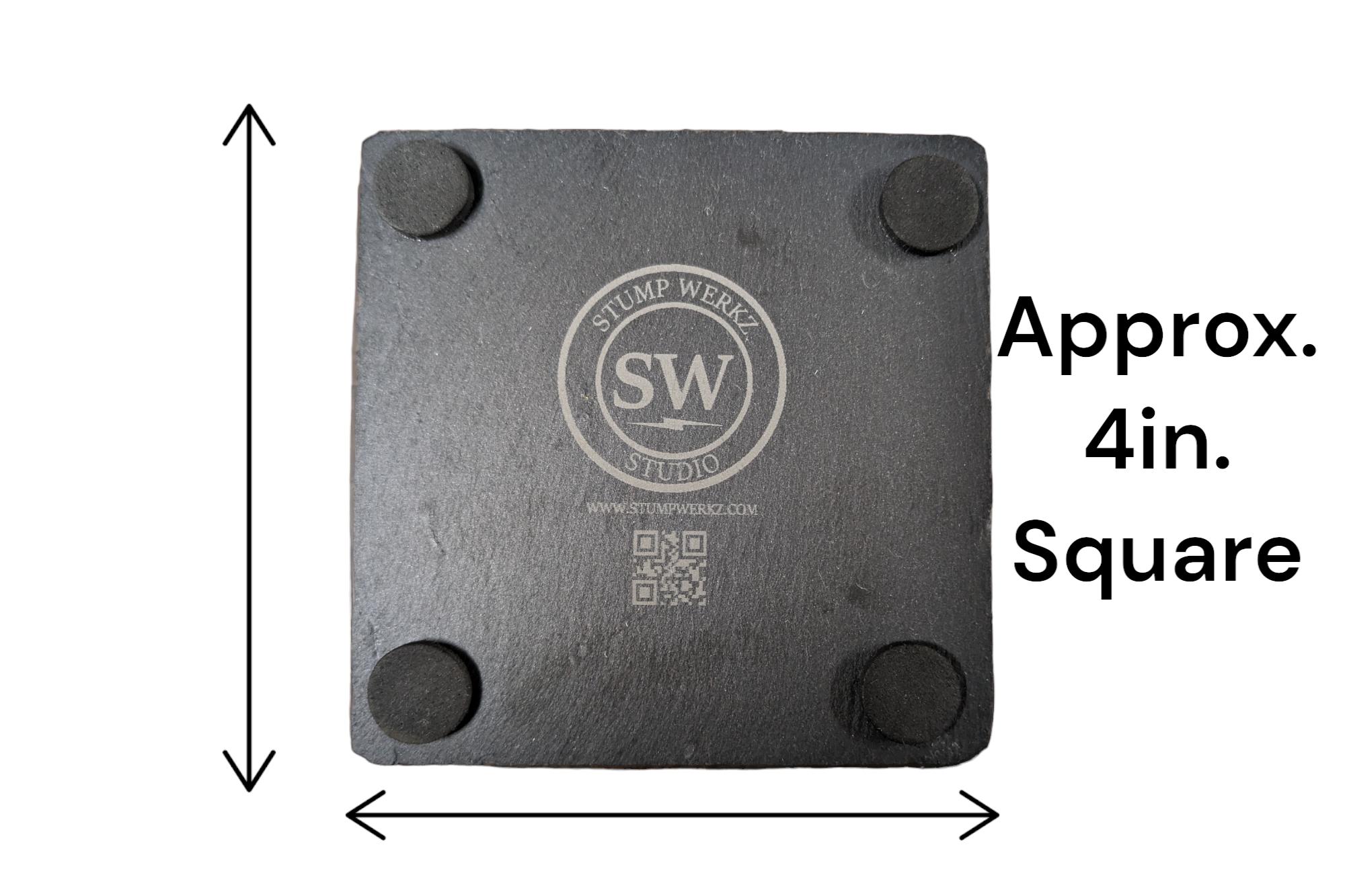 Slate Coaster Christmas Scenes Set of 4 Engraved Natural Slate. Santa ...