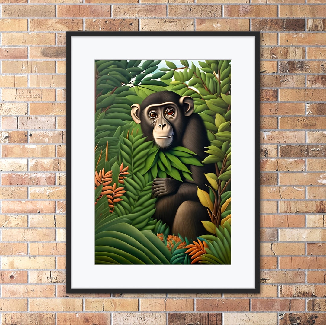 Chimpanzee Wall Art Printable Digital Download Chimp Poster. Chimpanzee ...