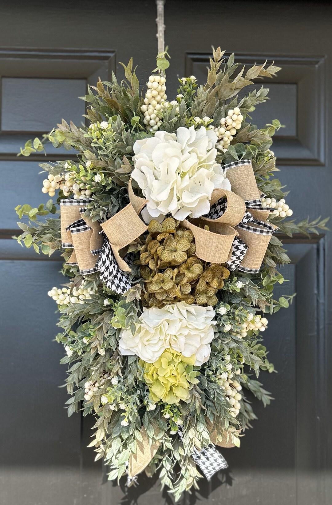 Hydrangea Swag Wreath - Etsy