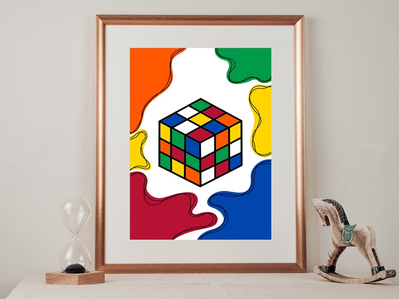 Rubik's Cube Artwork Rubik's Cube Digital Printart - Etsy