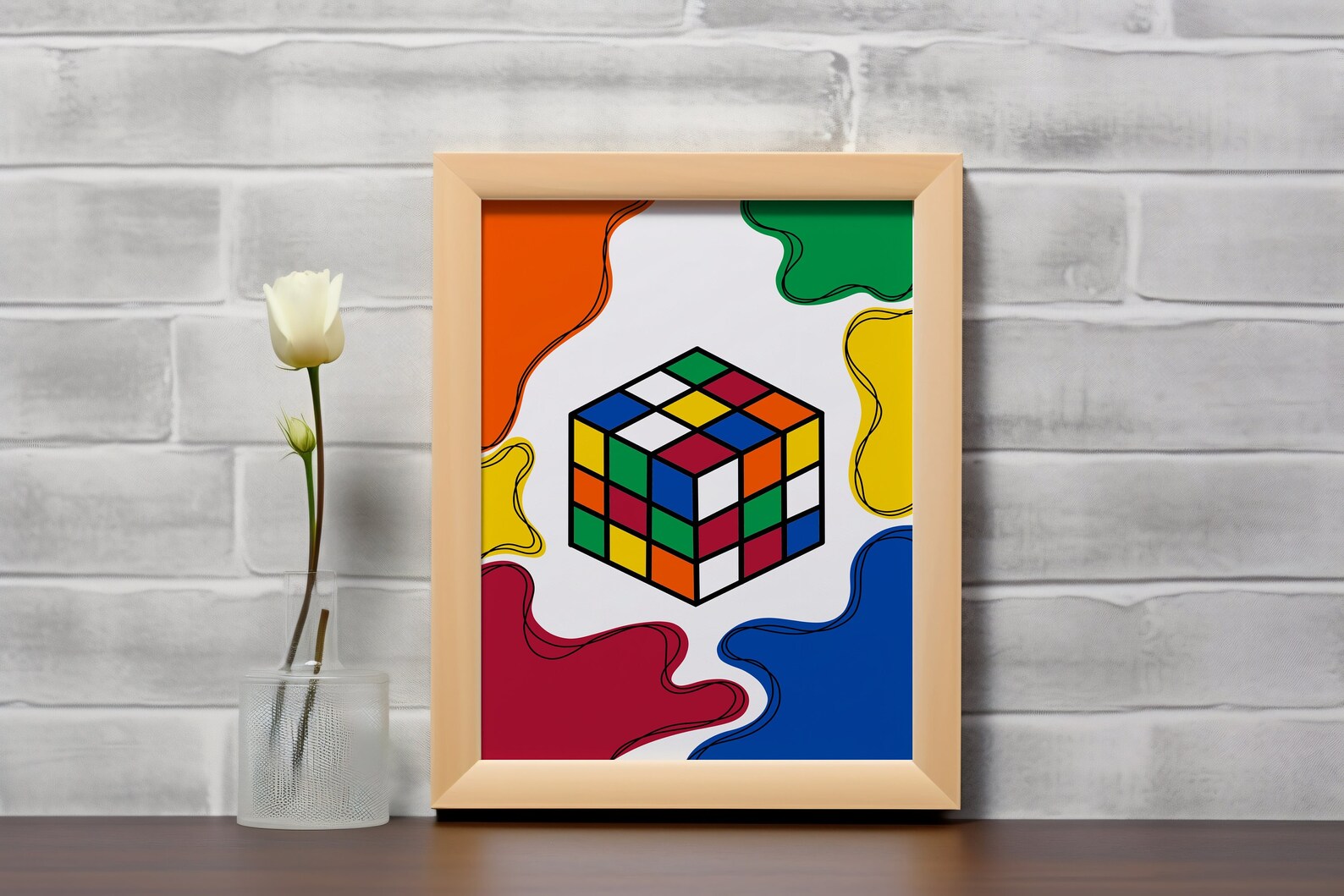 Rubik's Cube Artwork, Rubik's Cube Digital Print,art for Kids, Boho Art ...