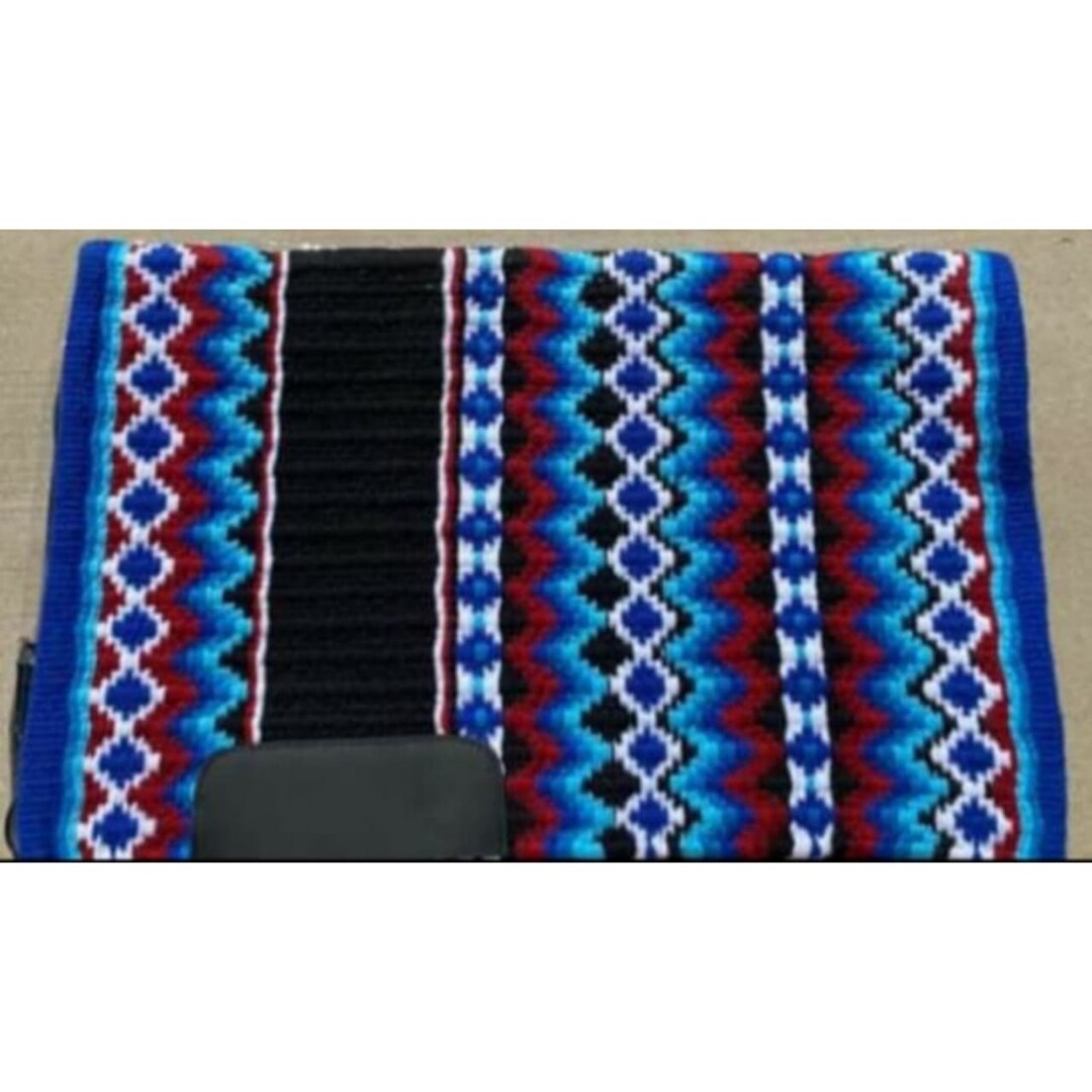 Blue and Maroon Western Saddle Pad/blanket, Woolen Show Pad for Horse ...
