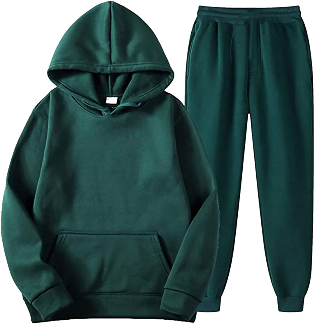 Winter Fleece Sweatsuits for Men: Sweatshirts Sweatpants Outfit Workout ...